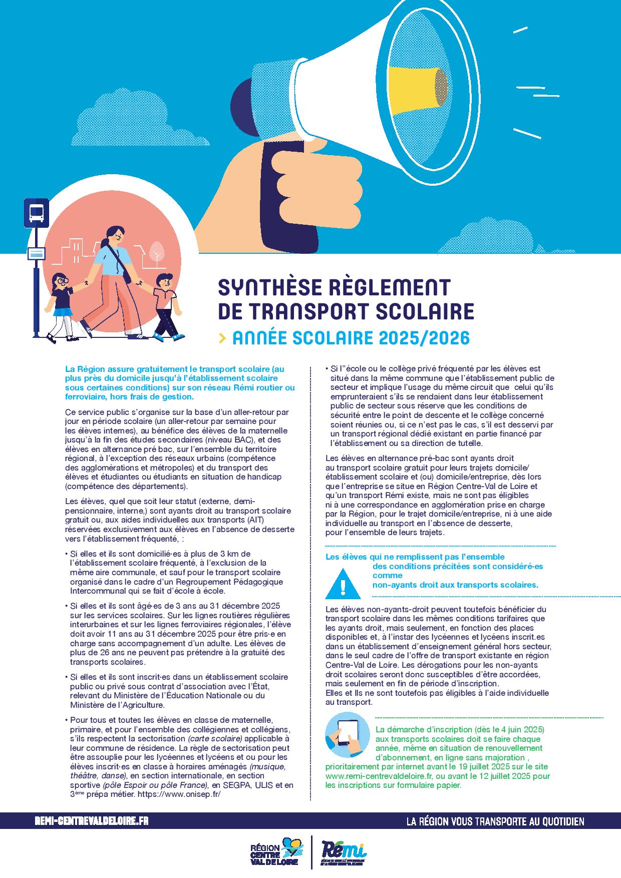 Les inscriptions aux transports scolaires peuvent s’effectuer à partir ...